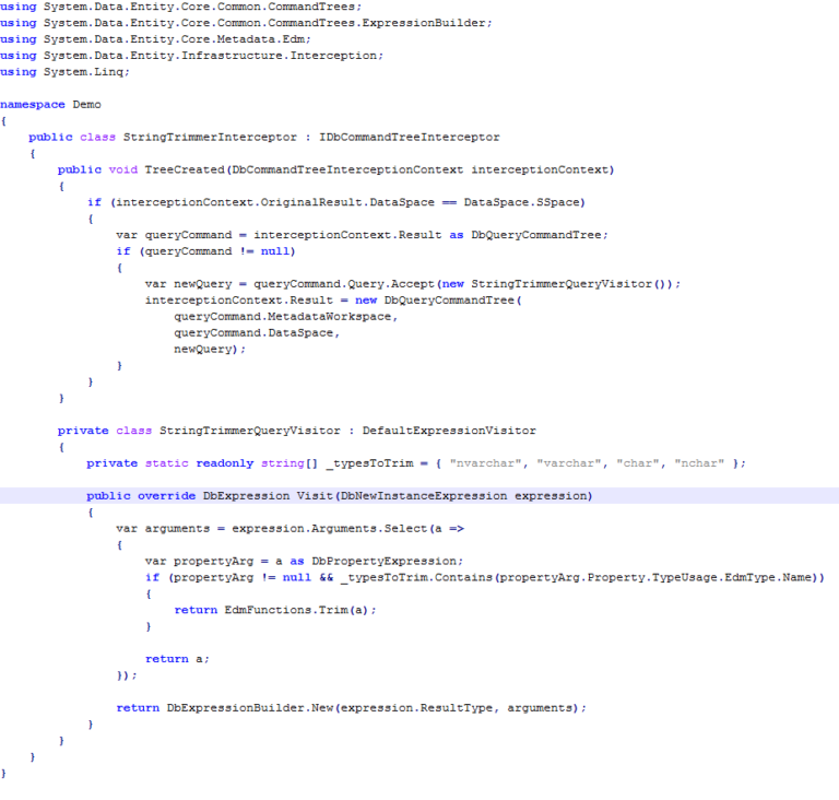 How to automate trimming strings in Entity Framework